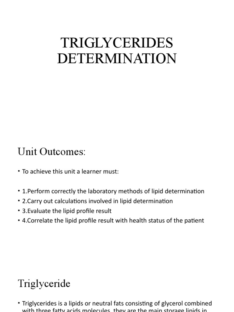 Triglycerides Determination | PDF