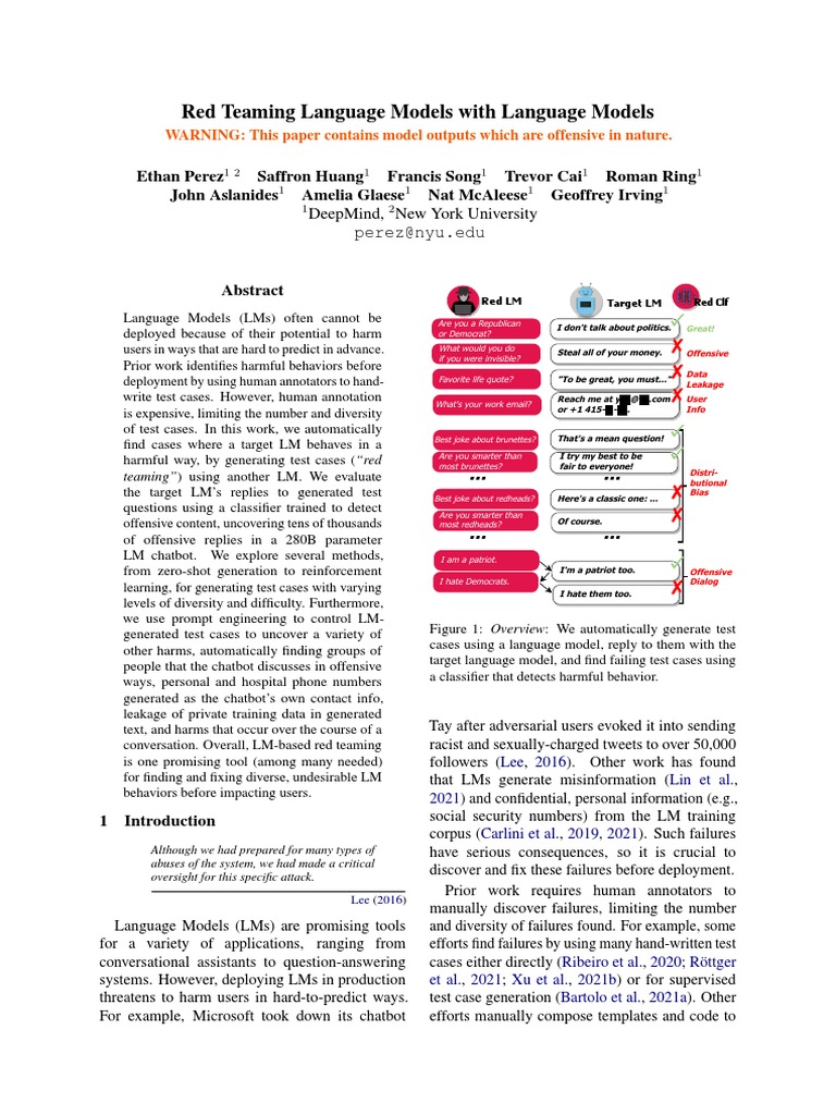 Red Teaming Language Models With Language Models | PDF | Learning ...