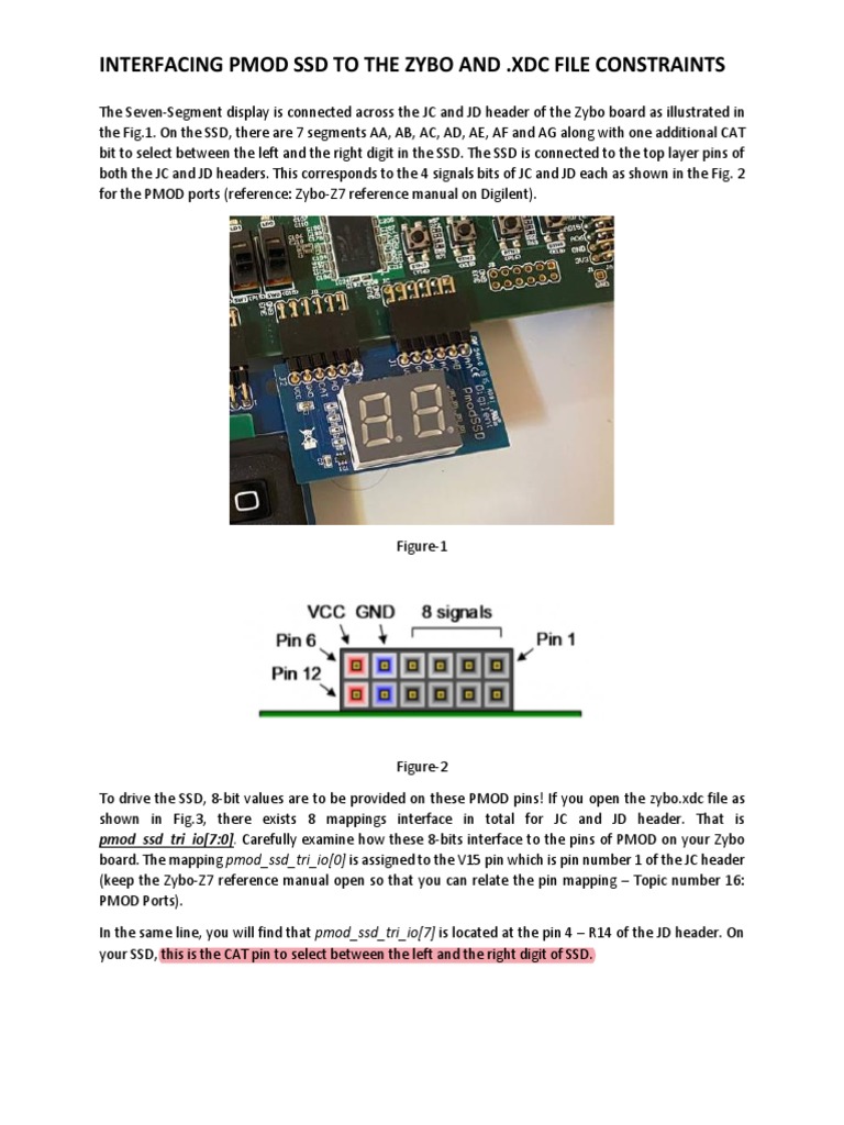 Pmod SSD Interfacing With Zybo Board Lab1 | PDF