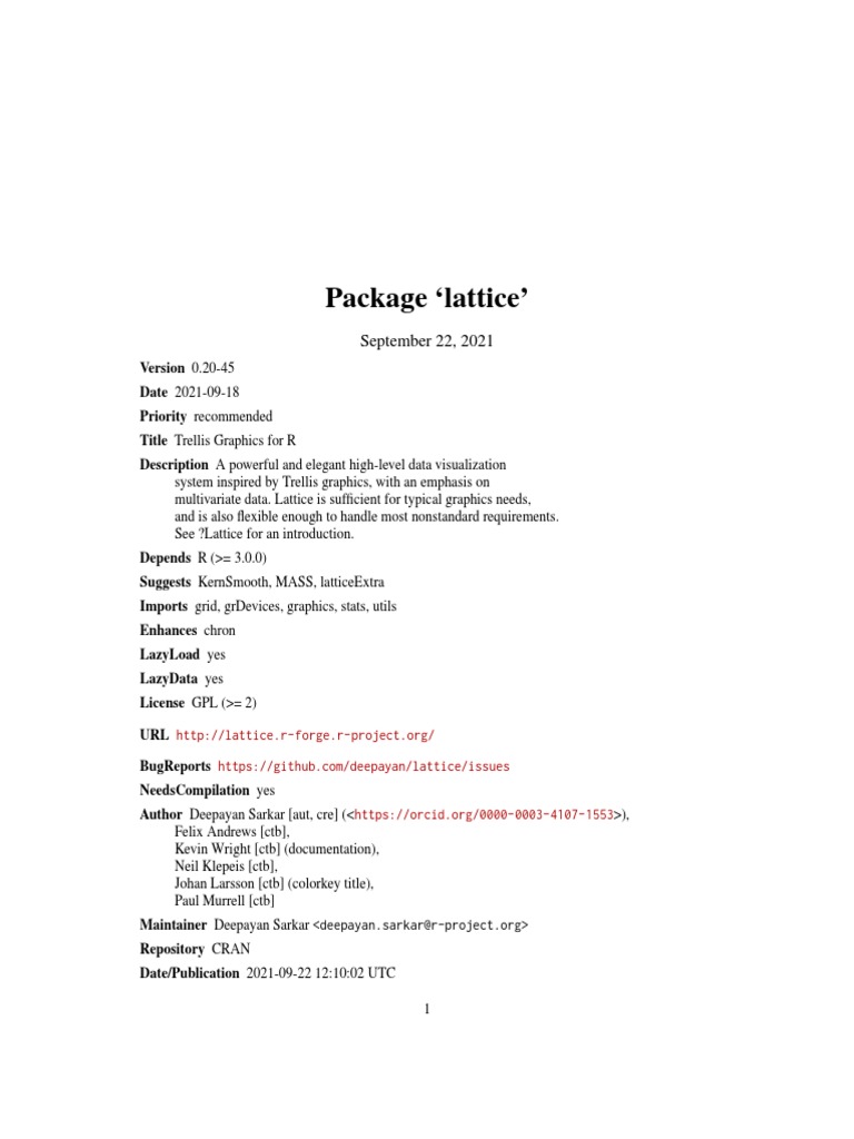 Lattice - Trellis Graphics For R | PDF | Parameter (Computer Programming) | Function (Mathematics)