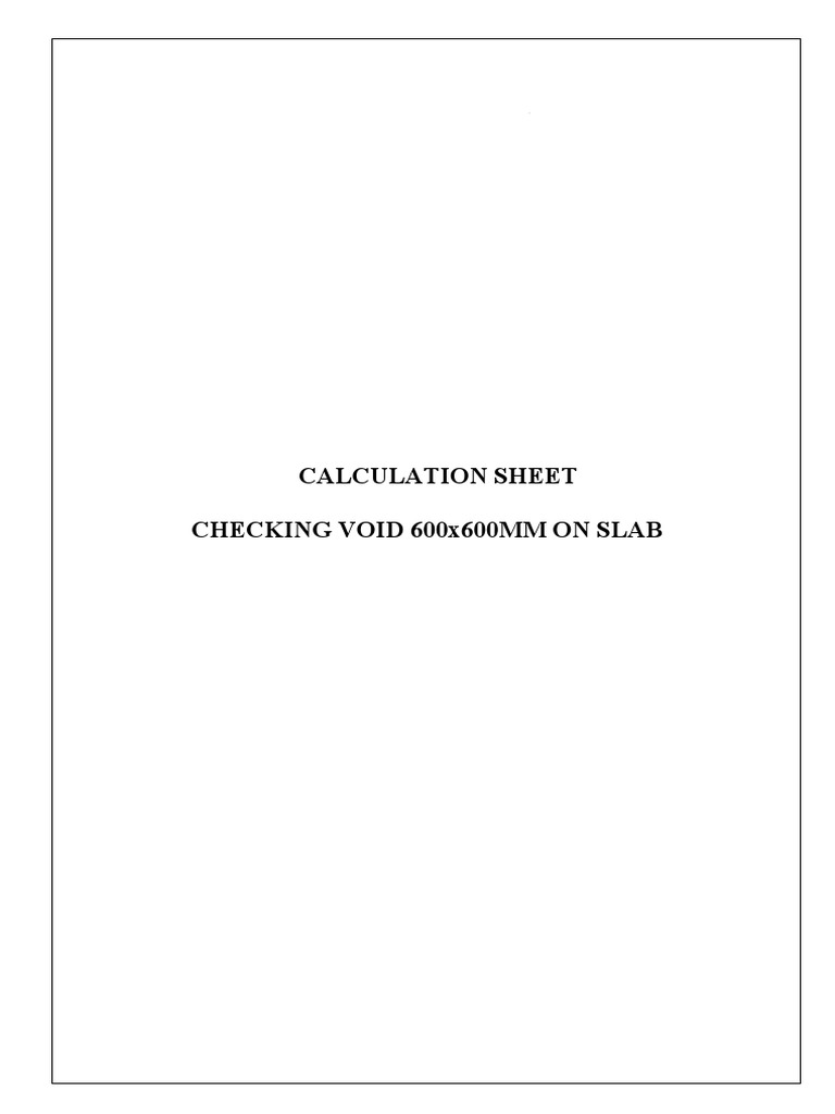 Calculation Chechking Void 600x600 On Slab | PDF | Economic Sectors ...