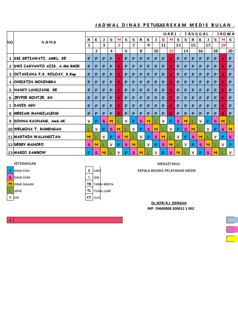 Jadwal Dinas 2021 | PDF