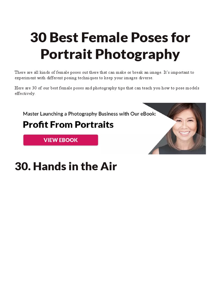 30 Best Female Poses For Portrait Photography: 30. Hands in The Air ...