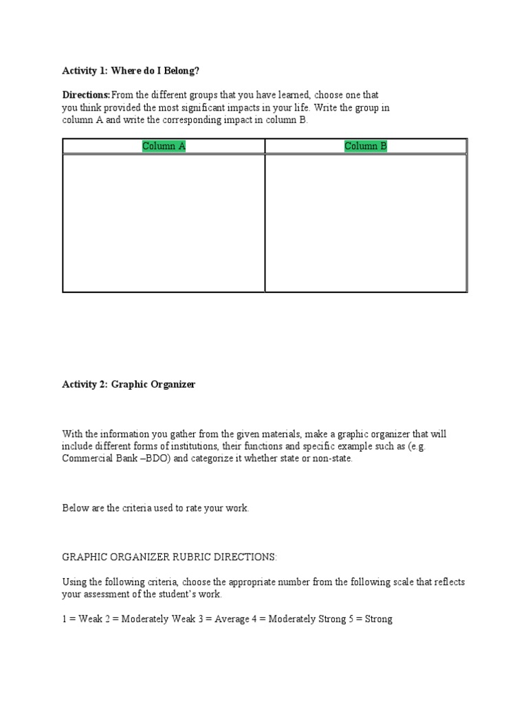 UCSP Portfolio: Understanding Society | PDF | Rubric (Academic ...