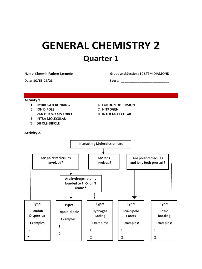 General Chemistry 2 | PDF | Intermolecular Force | Chemical Bond