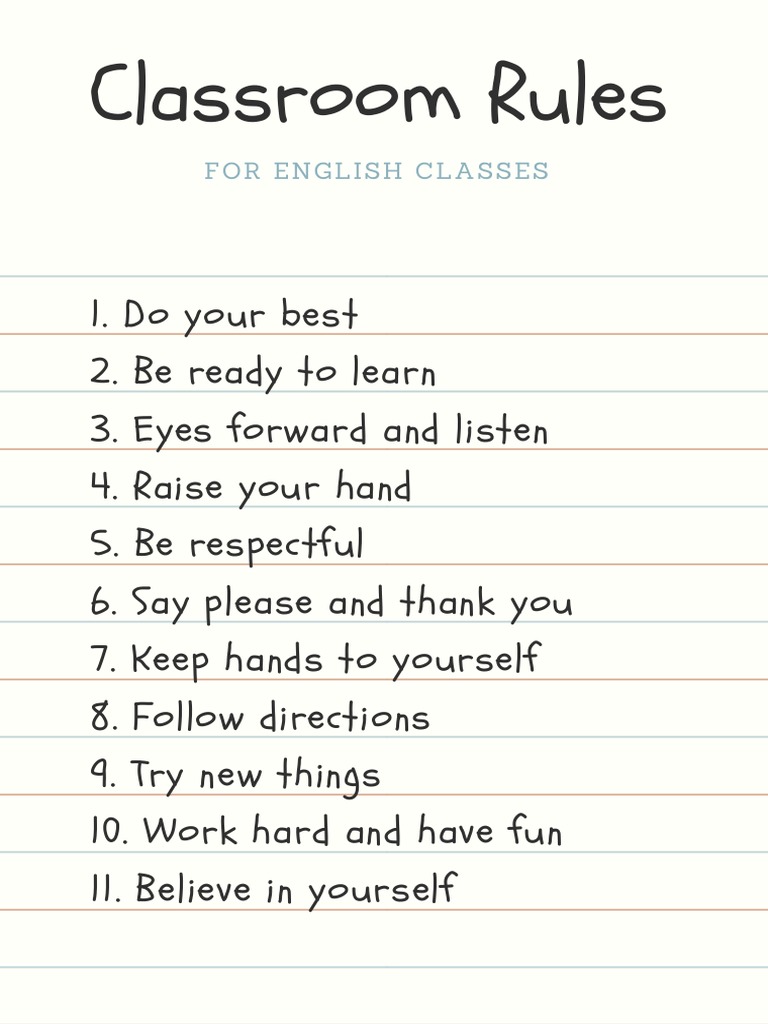 English Class Guidelines | PDF