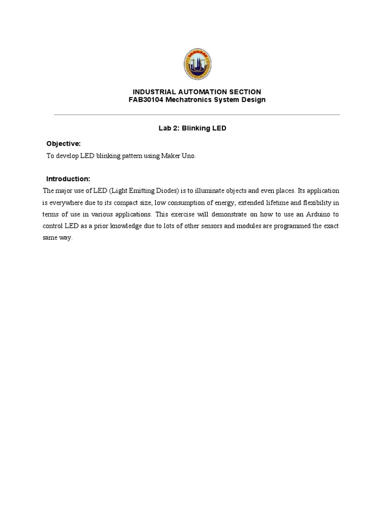 LAB 2 MSD Report | PDF | Arduino | Manufactured Goods