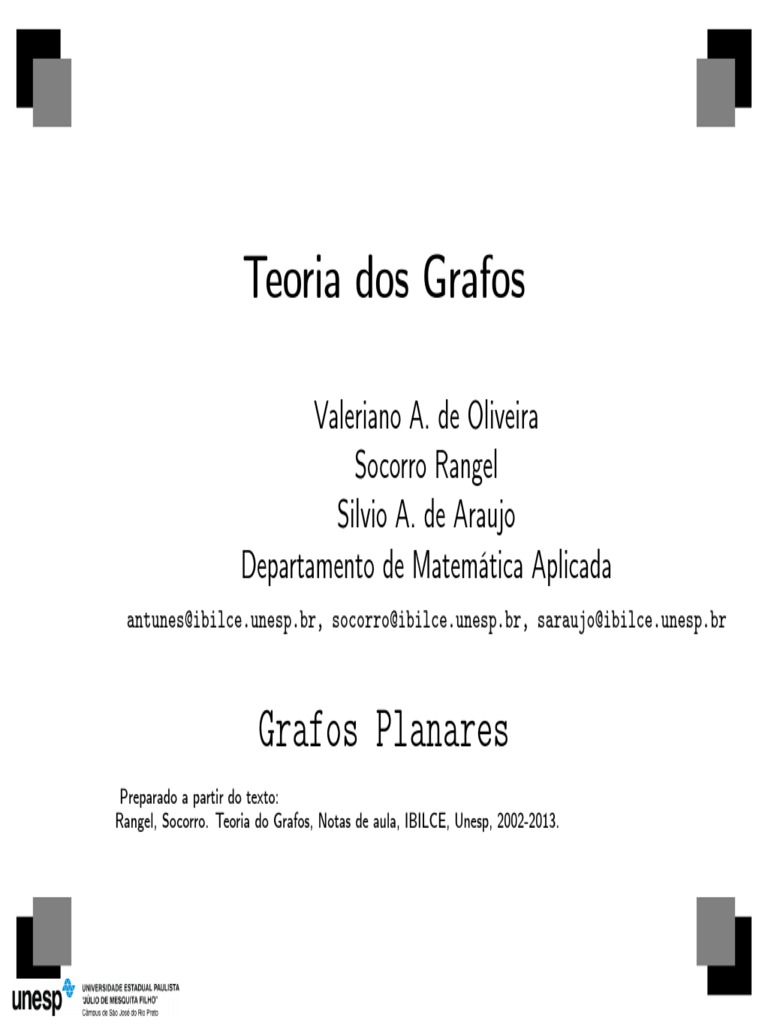 Grafos Planares: Definições e Teoremas | PDF | Teoria dos Gráficos ...