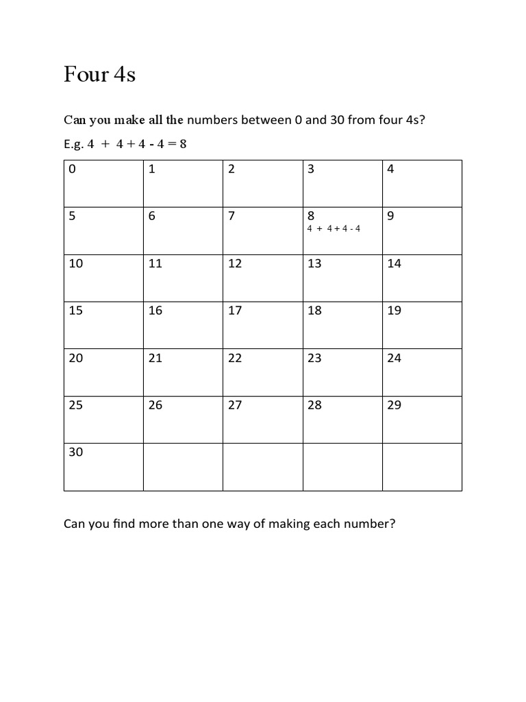 Four 4s | PDF