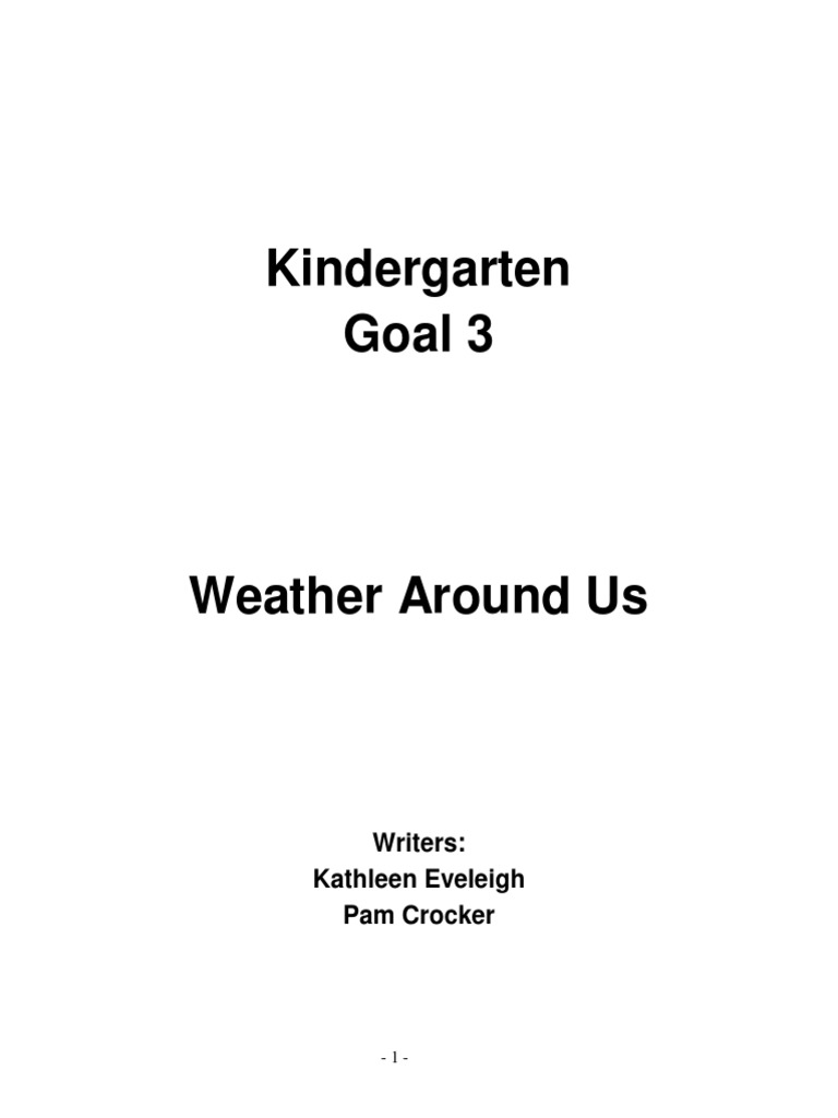 Kindergarten Weather Unit Plan | PDF | Senses | Weather