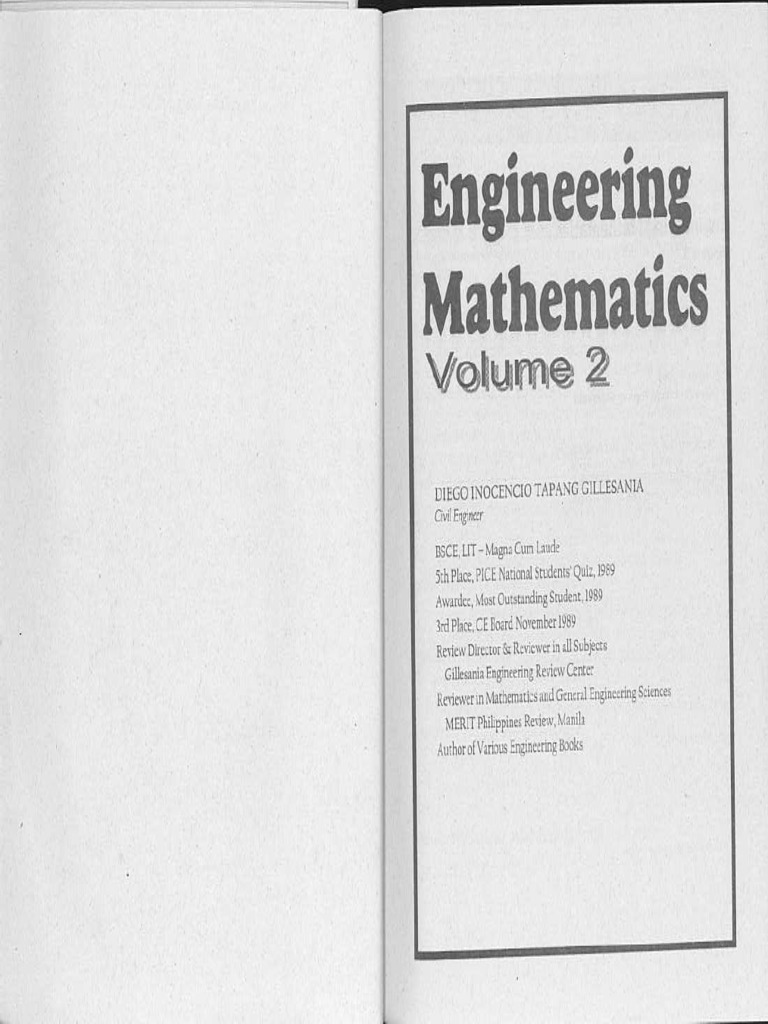 Engineering Mathematics Volume 2 by Gillesania | PDF