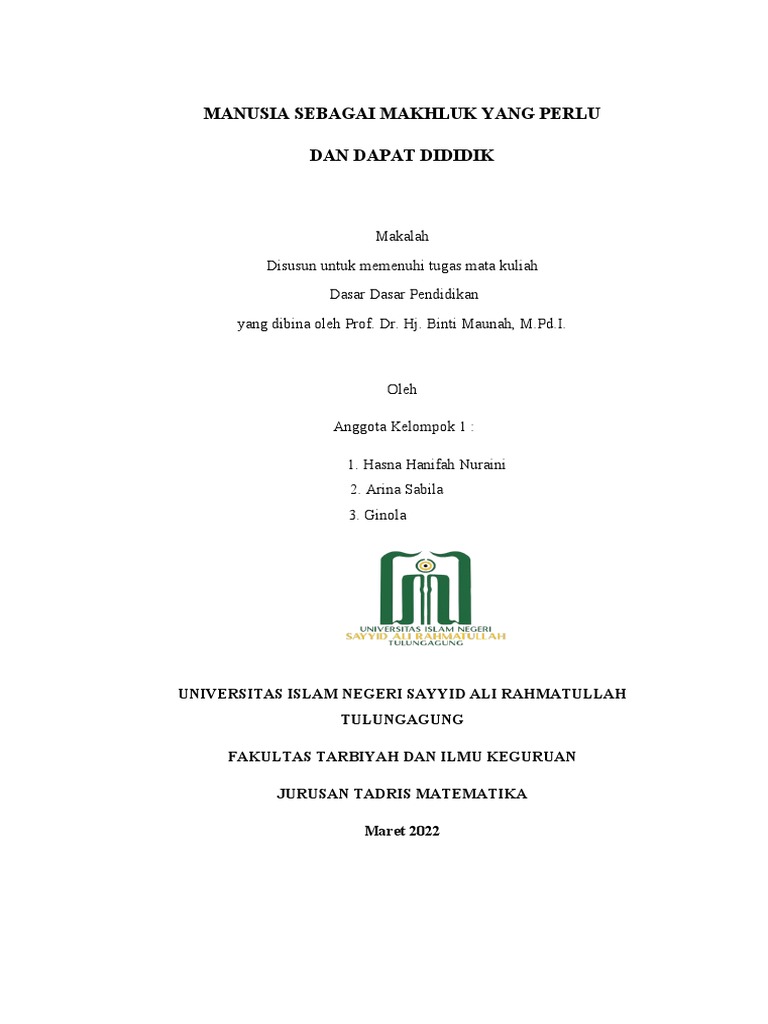 Kelompok 1 Dasar Dasar Pend - Tmt2e | PDF | Sains & Matematika