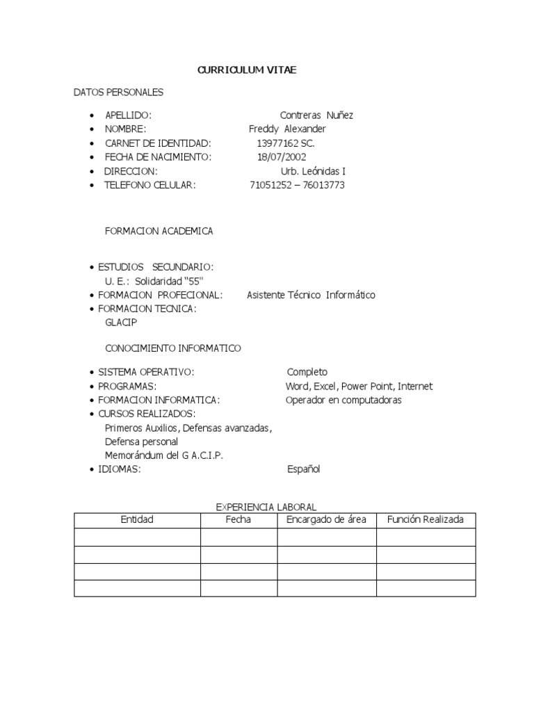 Curriculum Vitae Marisol | PDF