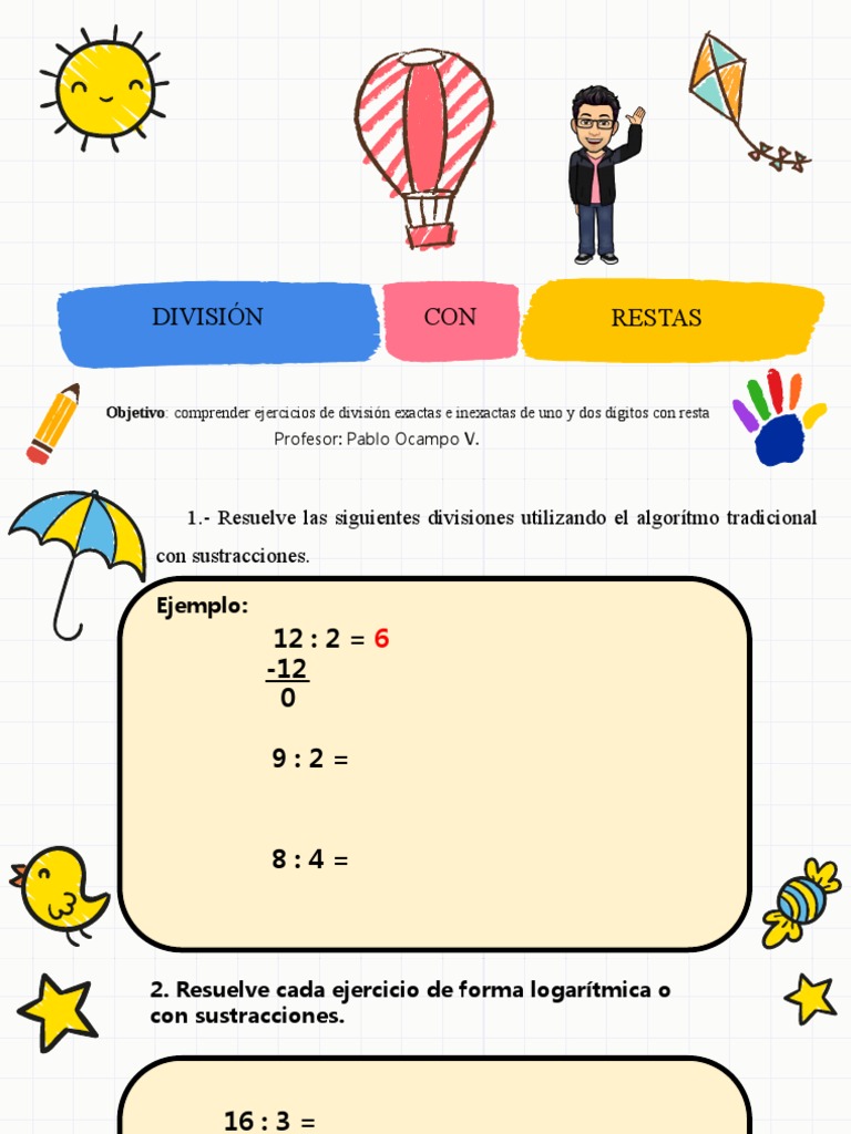Divisiones con Restas para 4° Grado | PDF