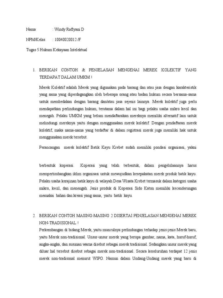 Mentahan Tugas 5 Hki | PDF