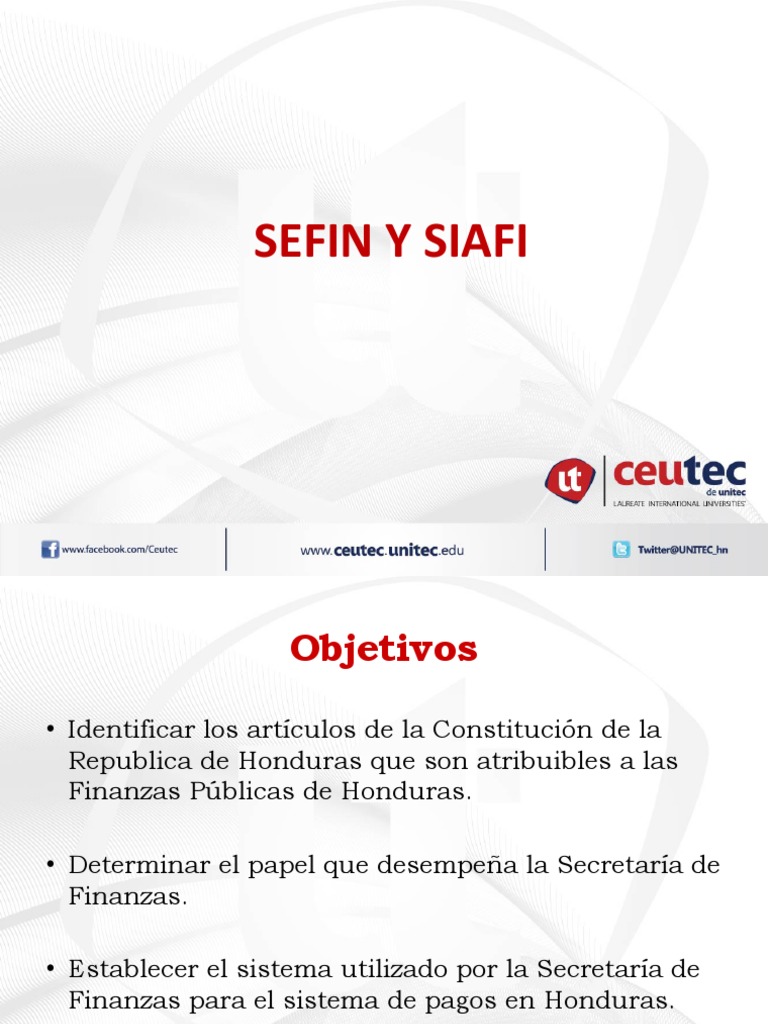 Funciones de SEFIN y SIAFI en Honduras | PDF | Presupuesto | Contabilidad