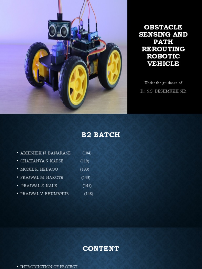 Obstacle Sensing and Path Rerouting Robotic Vehicle | PDF ...
