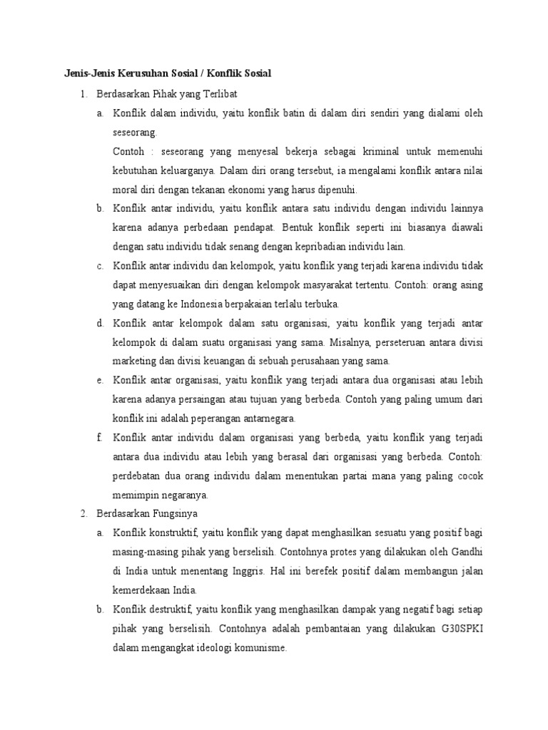 Jenis Kerusuhan Sosial | PDF