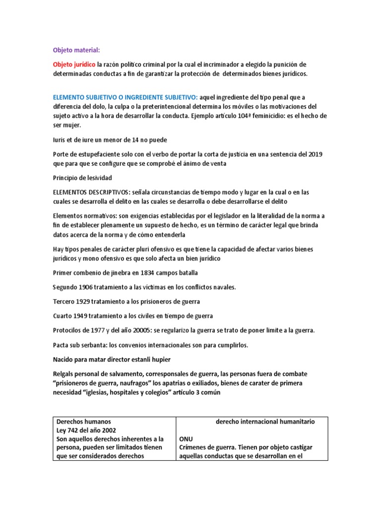 Objeto Material | PDF | Violación | Derecho penal