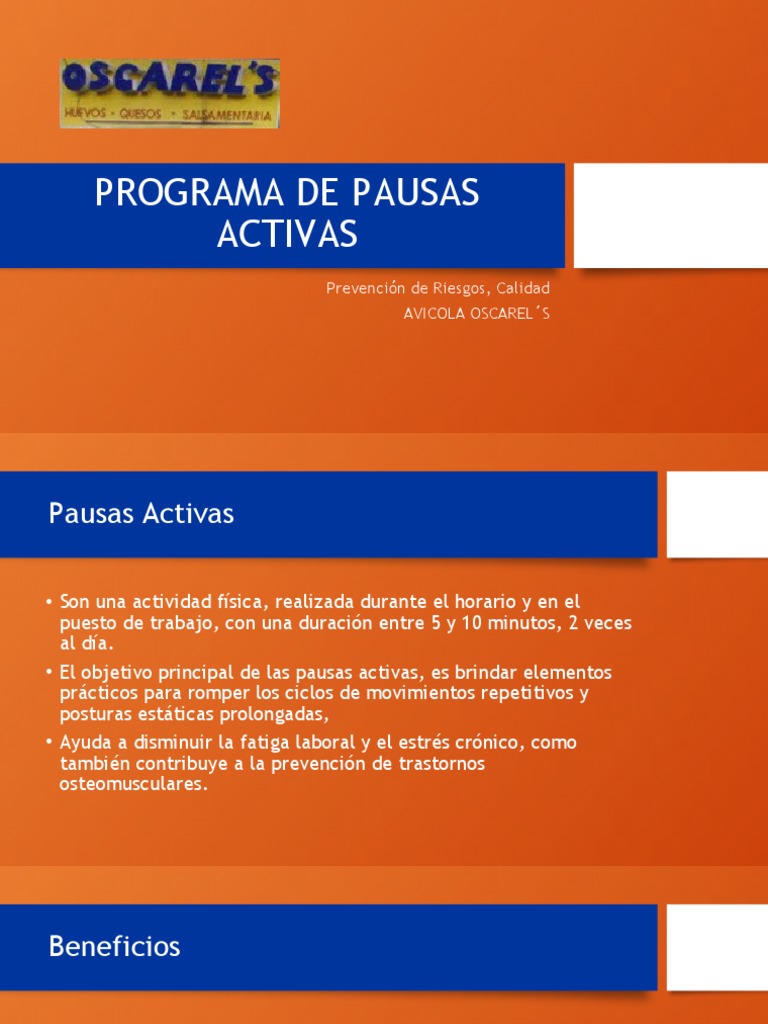 Programa de Pausas Activas | Descargar gratis PDF | Hombro