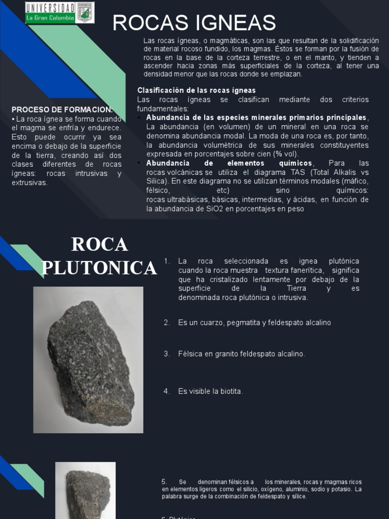 Formación y clasificación de rocas ígneas | PDF | Roca ígnea | Roca ...