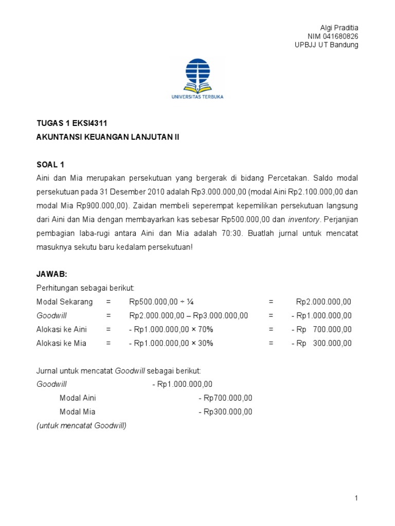 Tgs1 EKSI4311 Algi Praditia | PDF