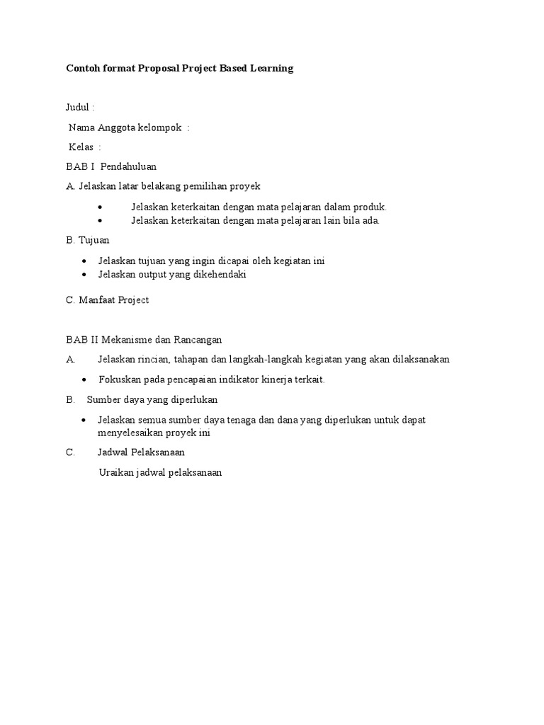 Format Proposal PJBL untuk Siswa | PDF | Karier & Perkembangan | Seni