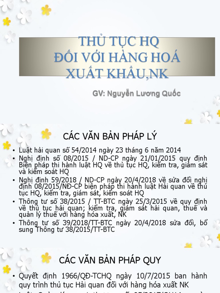 Bài 2 - QUY TRÌNH TH T C HQ | PDF