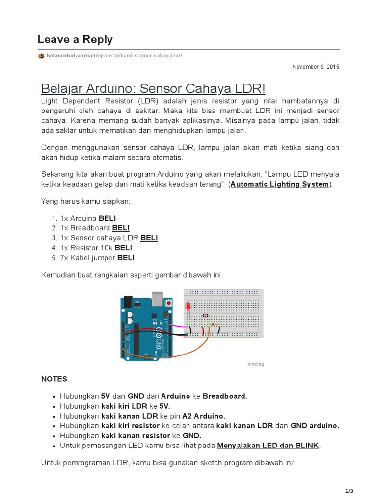 Belajar Arduino Sensor Cahaya Ldr Kelas Robot - vrogue.co Belajar Arduino Sensor Cahaya Ldr Kelas Robot - vrogue.co
