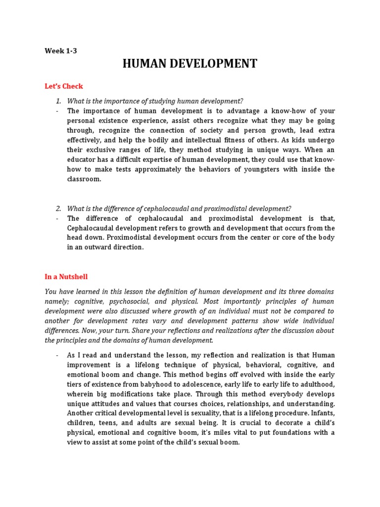 Stages of Human Development | PDF | Developmental Psychology | Prenatal ...