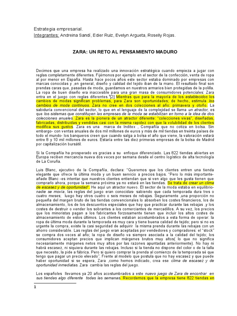 Caso Zara Resuelto | PDF | Cadena de valor | Logística