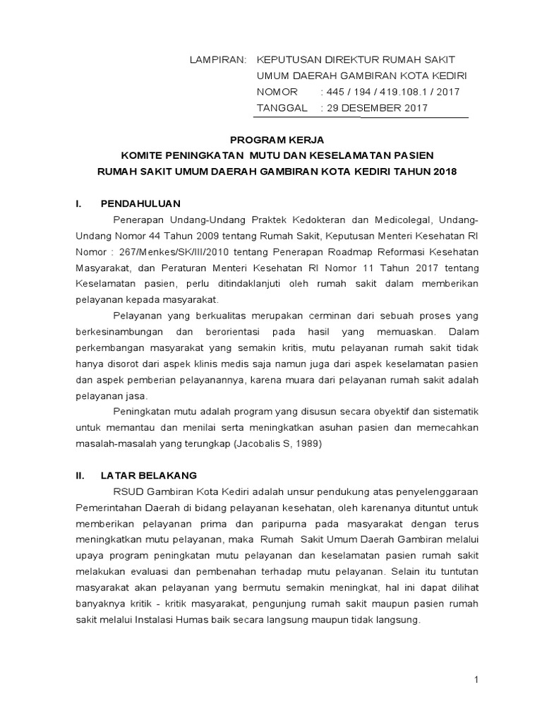 Program Kerja KMKP | PDF