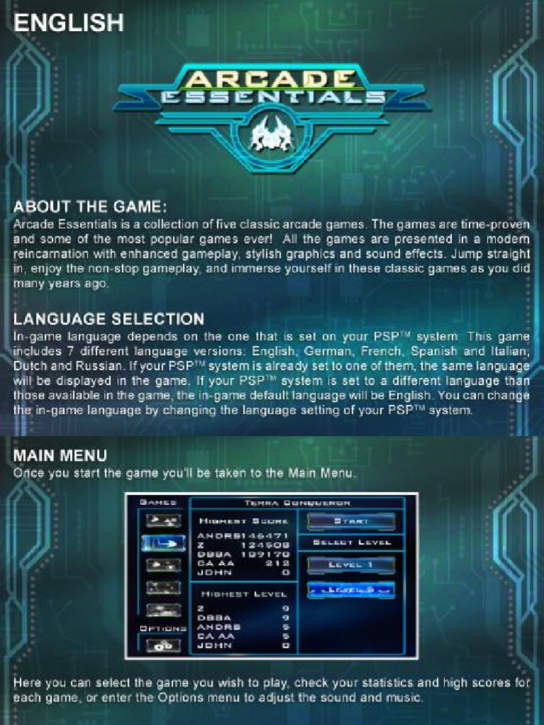 Arcade Essentials NPEZ00204 | PDF