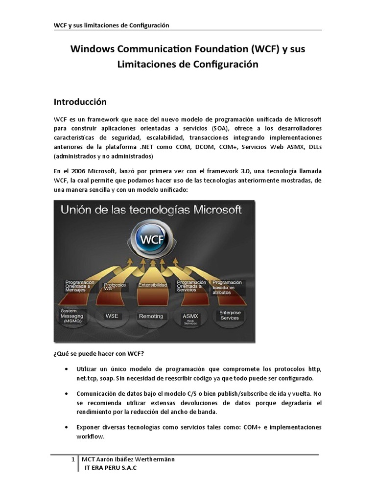 Windows Communication Foundation Wcf Y Sus Limitaciones De