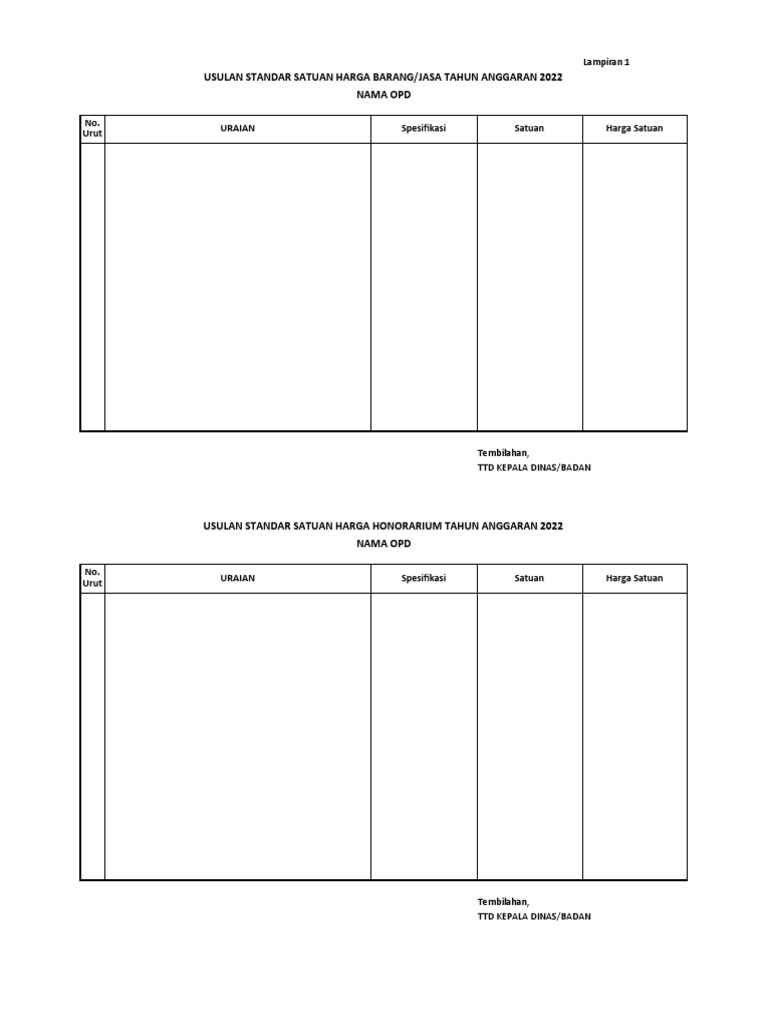 Form Usulan SSH 2022 | PDF