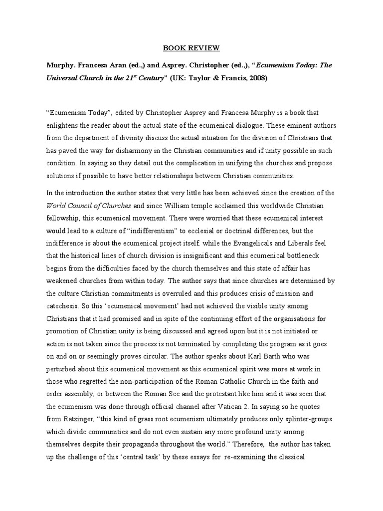 Examining the State of Ecumenism: A Review of "Ecumenism Today | PDF ...