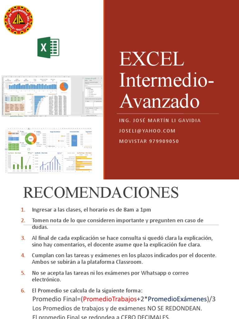 Excel Intermedio-Avanzado: Funciones, Fórmulas y Referencias | PDF ...