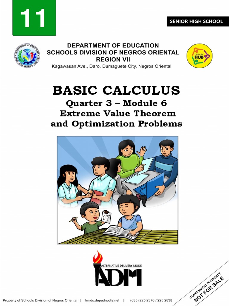 Basic Calculus: Quarter 3 - Module 6 Extreme Value Theorem and ...