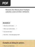 Exercise For Asking and Giving Opinions Fix | PDF