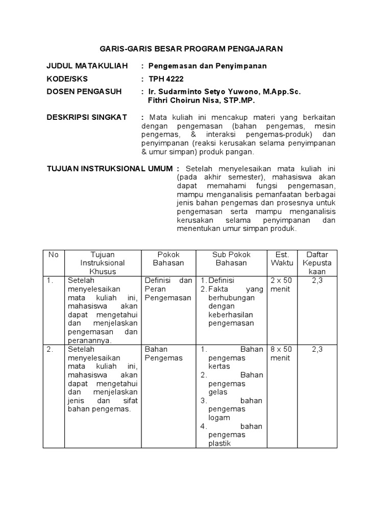 GBPP Pengemasan | PDF