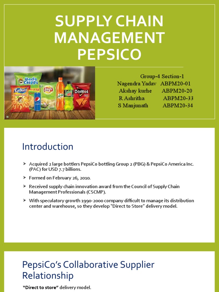 Supply CHAIN MANAGEMENT PepsiCo | PDF | Business | Finance & Money ...
