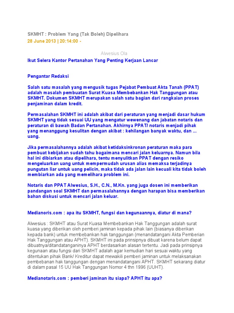 SKMHT Oleh Alwesius Ola | PDF