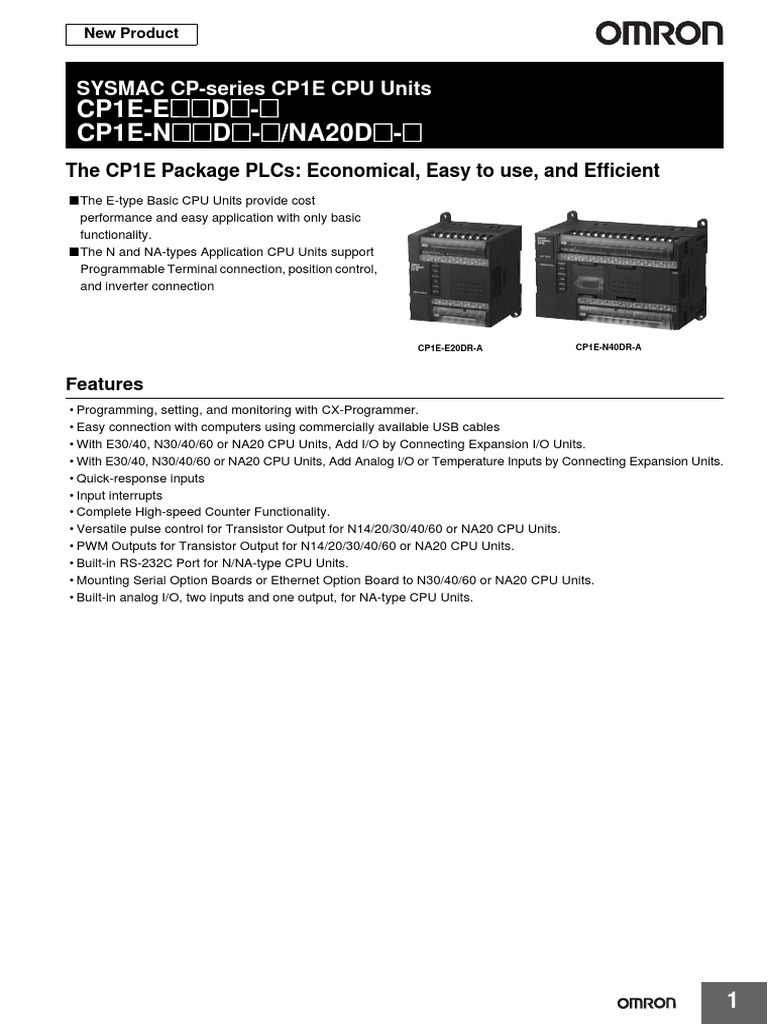 Omron Cp1e | PDF | Programmable Logic Controller | Input/Output