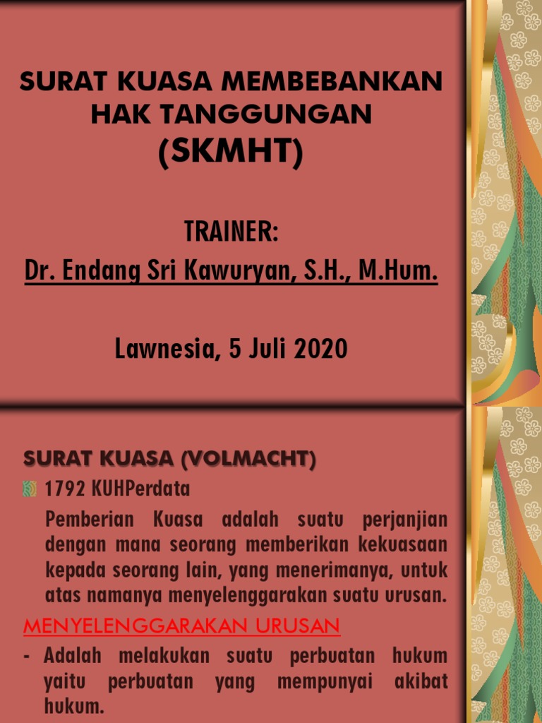 SKMHT | PDF | Pengelolaan Keuangan & Uang | Politik