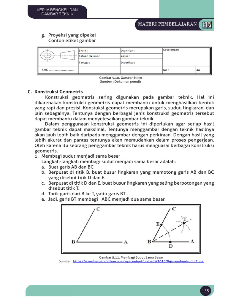 Gambar Teknik. - 3.15 (Konstruksi Geometris Dan Proyeksi) | PDF ...