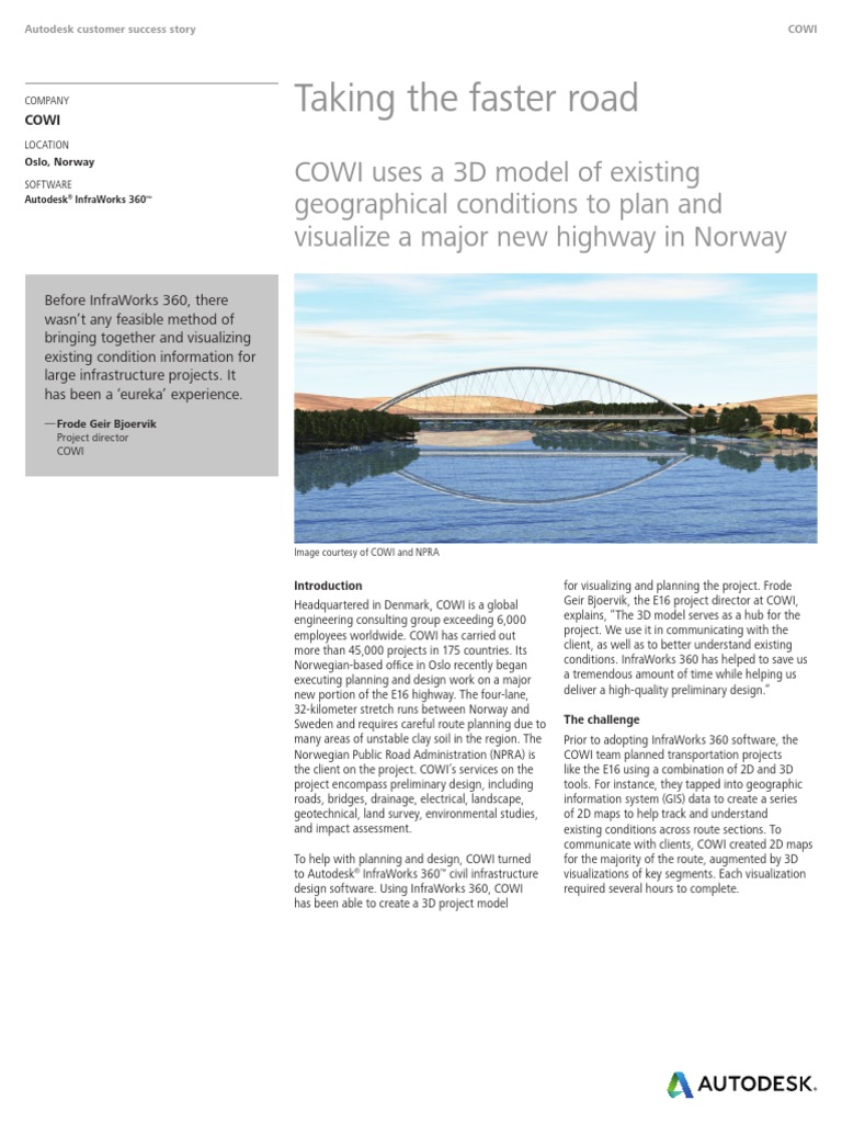 COWI Customer Story - E16 Road Project | PDF | 3 D Computer Graphics ...