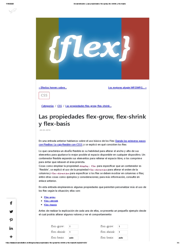 DesarrolloLibre - Las Propiedades Flex-Grow, Flex-Shrink y Flex-Basis | PDF | Informática ...