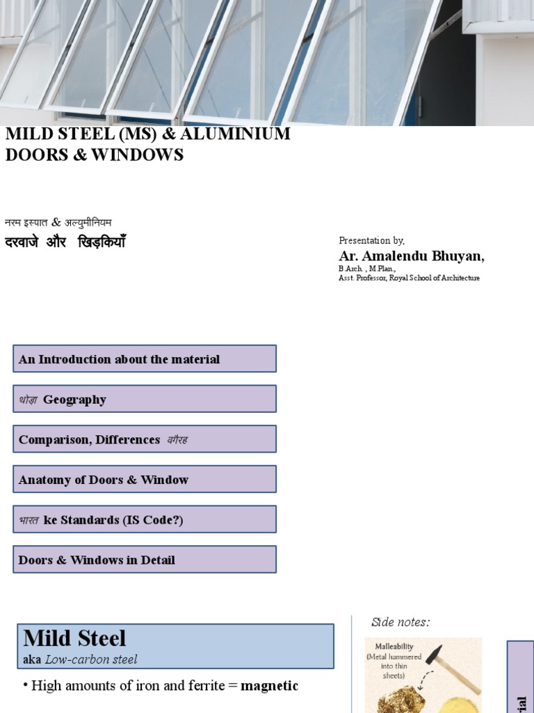 MS vs Aluminium: Doors & Windows Guide | PDF | Aluminium | Steel
