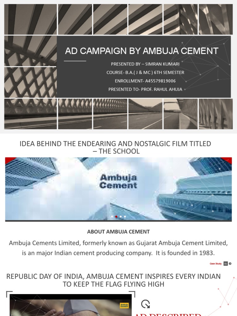 Ad Campaign by Ambuja Cement | PDF