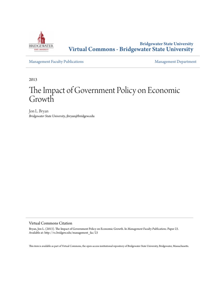 Government Policy's Economic Impact | PDF | Entrepreneurship ...